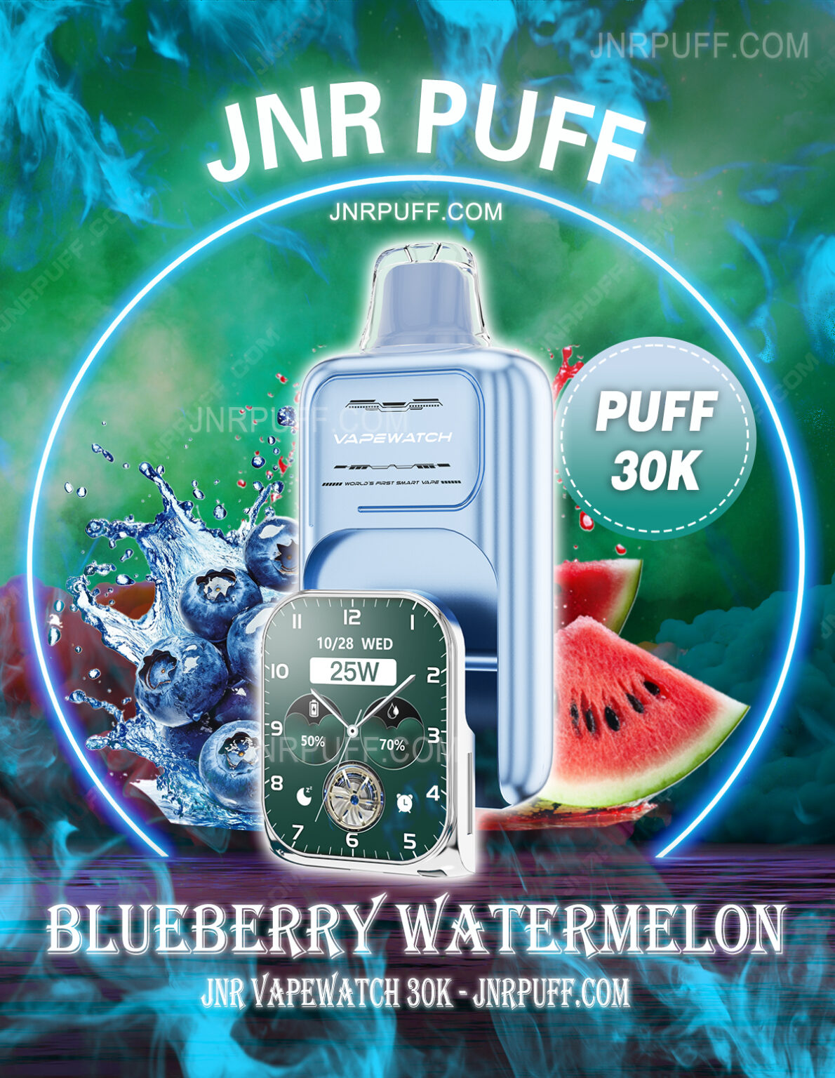 JNR Vape Watch 30k Puffs 30000 - Blåbær vandmelon | Jnr Puff