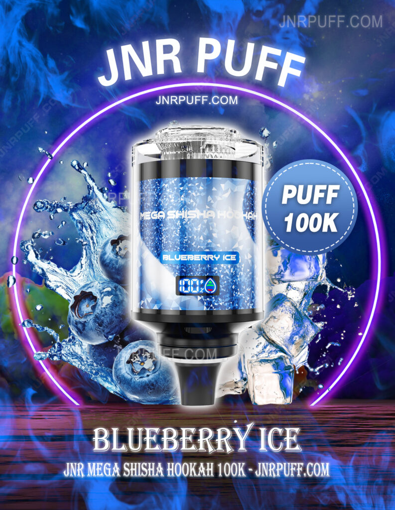 JNR MEGA SHISHA HOOKAH 100k - Blueberry Ice | Shisha Puff JNR