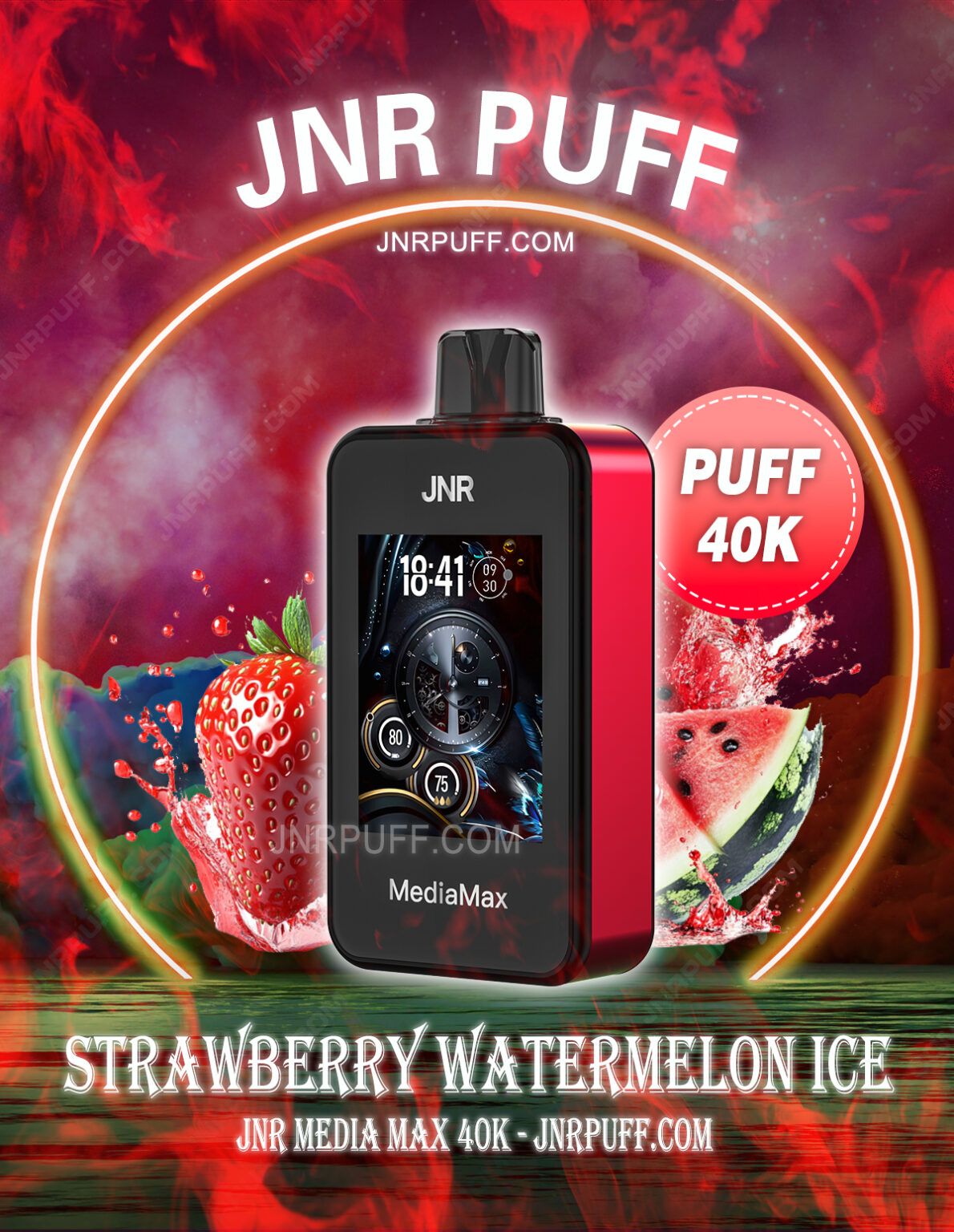 JNR Media Max 40k Puff - Strawberry Watermelon Ice | 100 % Authentique | JnrPuff