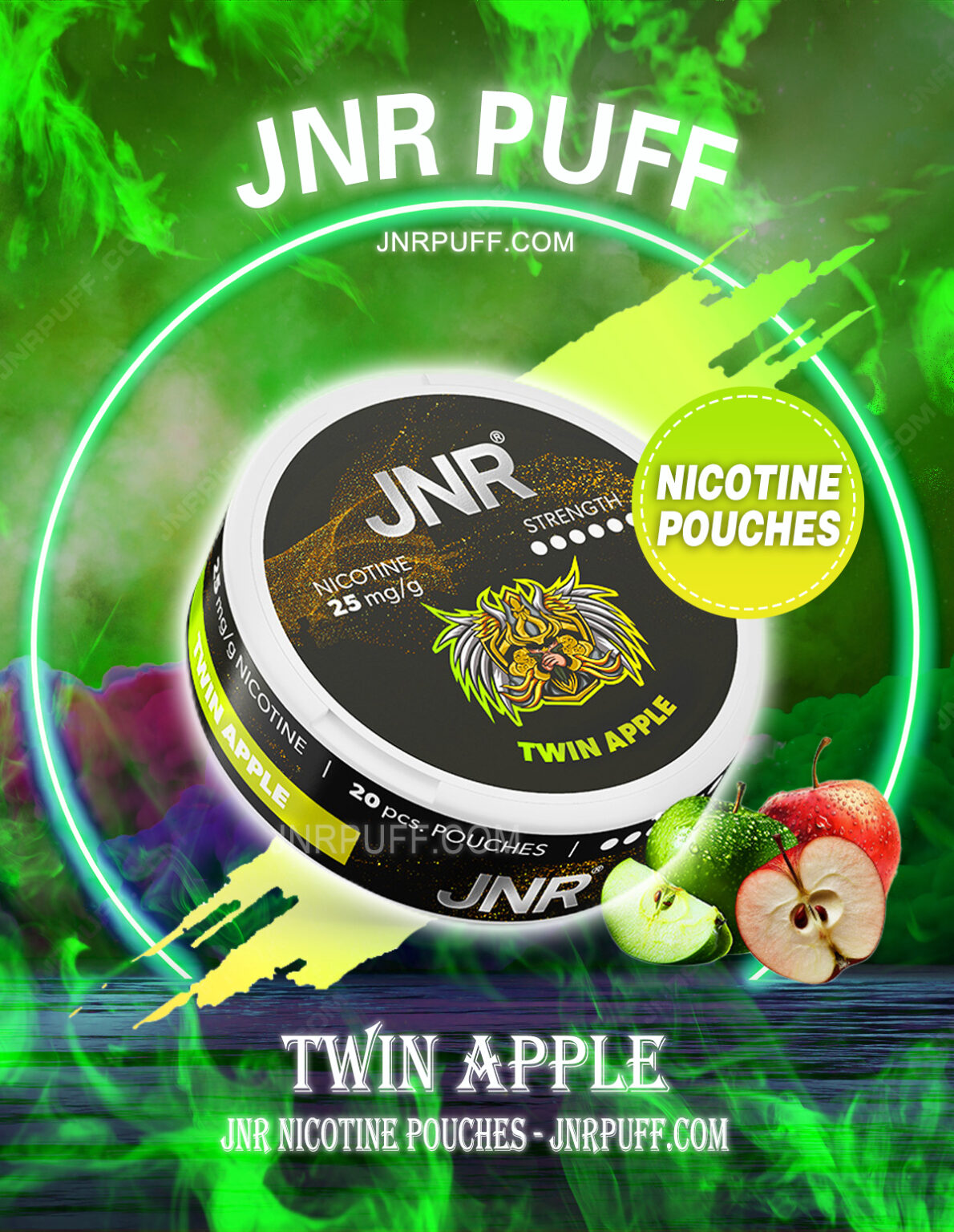 JNR Nicotine Pouches - Twin Apple - JNR Puff Vape