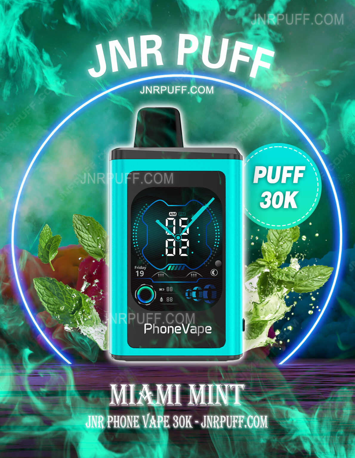 JNR Phone Vape 30k Puffs 30000 - Miami Mint | jnr just no reason