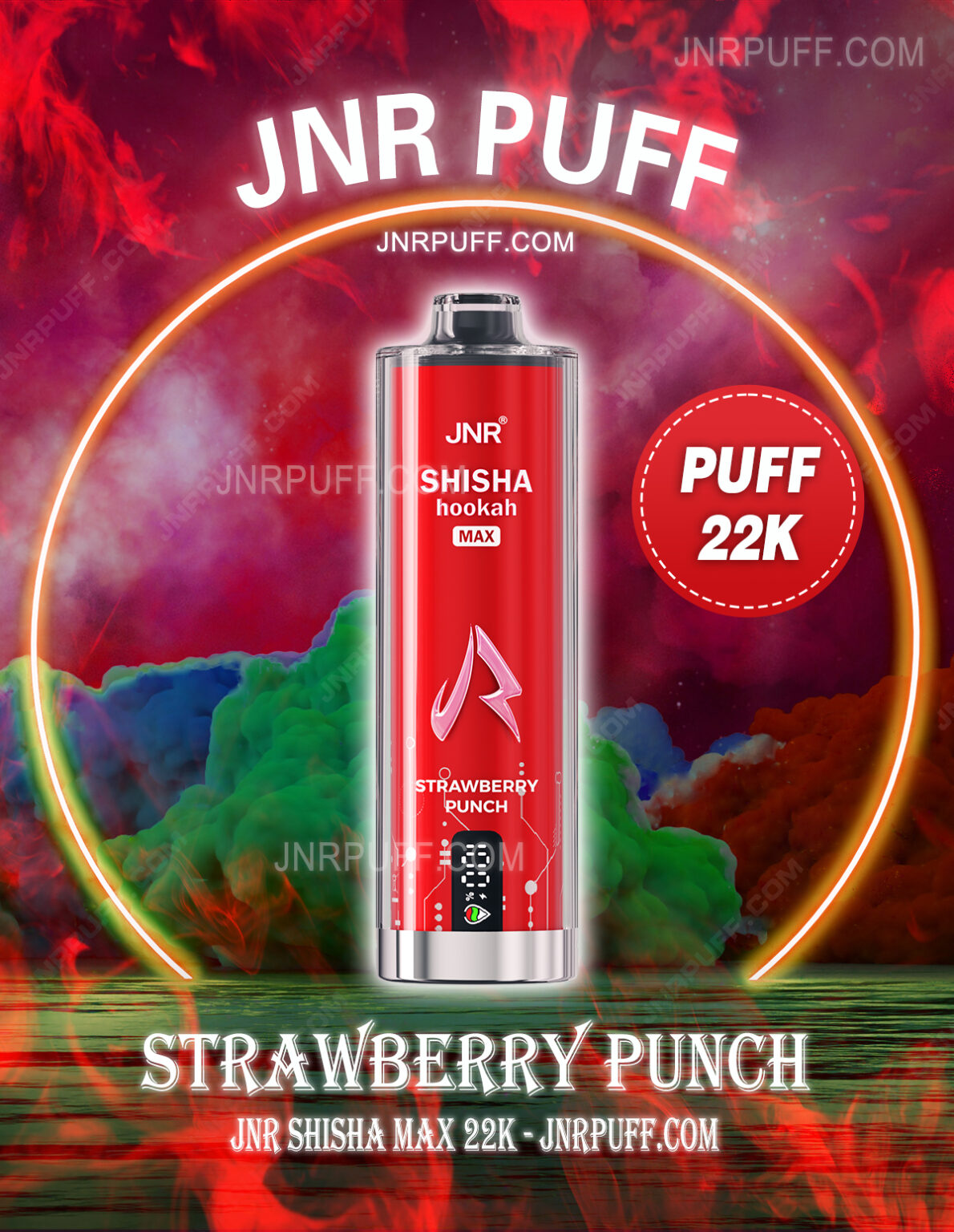 JNR VAPE SHISHA MAX 22000 Puff - Strawberry Punch | puff economico