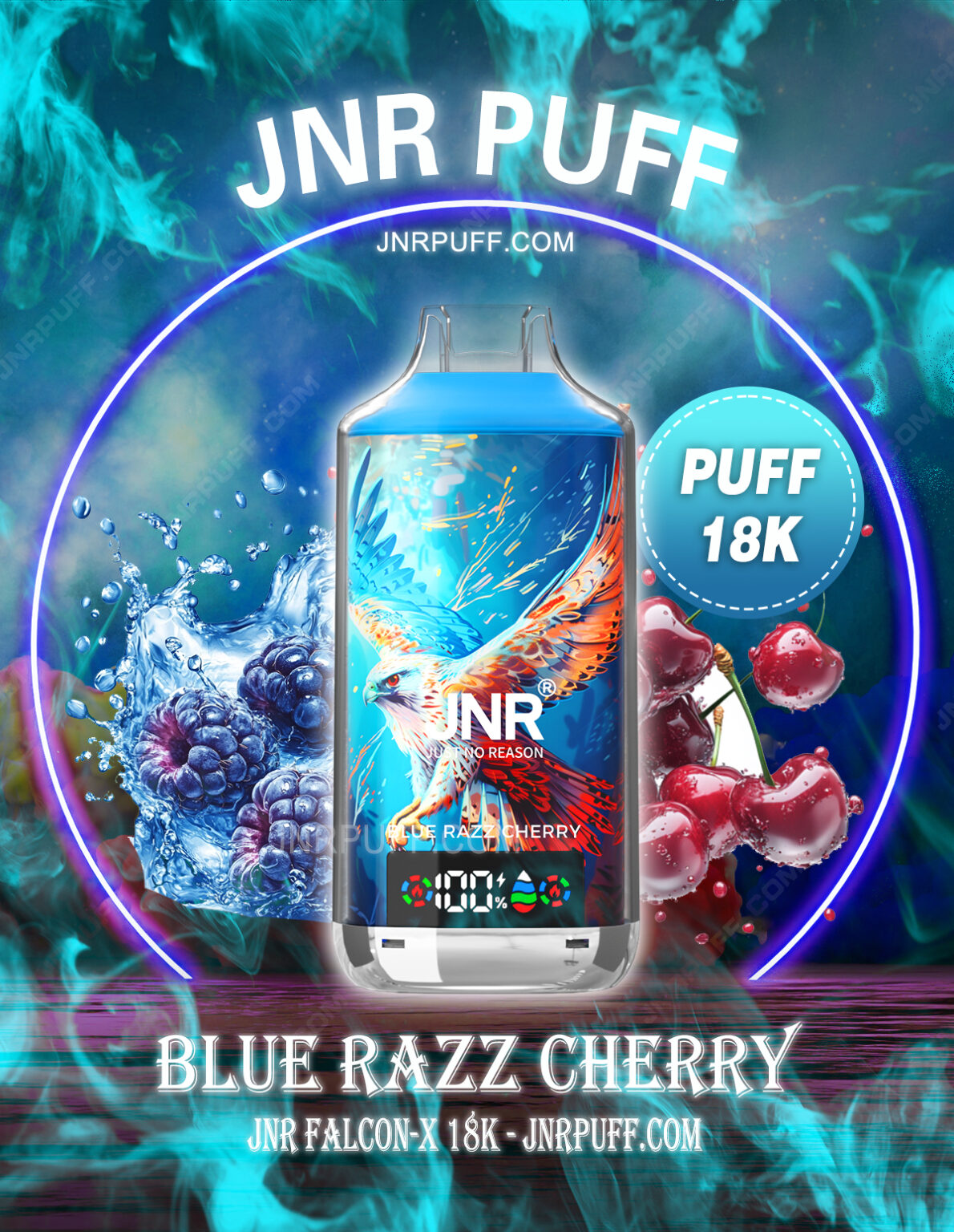 Puff JNR Falcon-X 18000 18k – Blue Razz Cherry | 18K Jnr puff nicotine