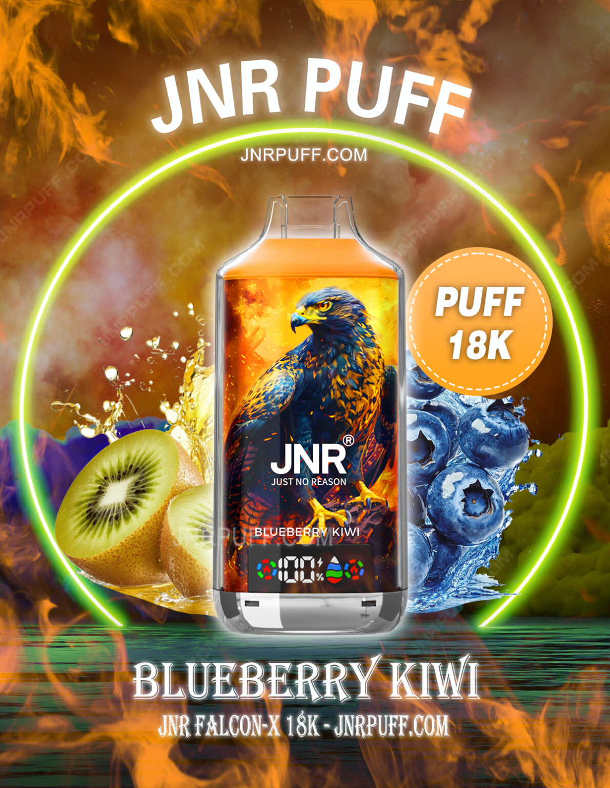 Puff JNR Falcon-X 18000 18k – Blueberry Kiwi | e liquide pas cher