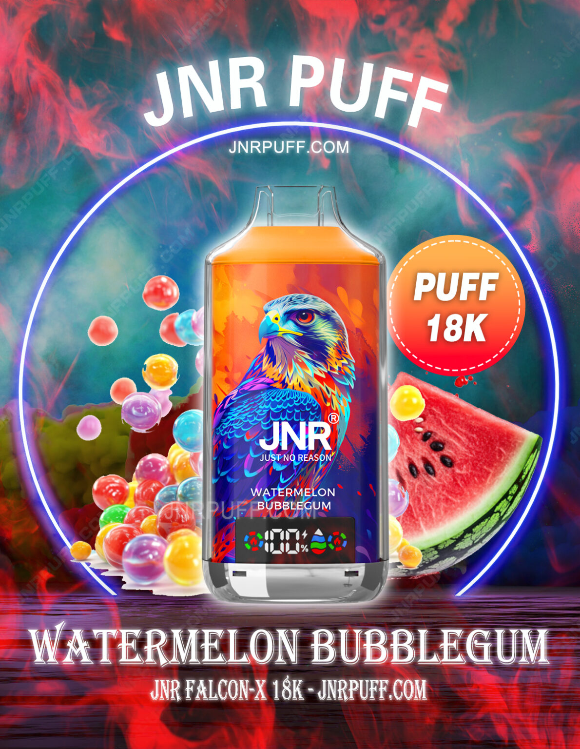 Puff JNR Falcon-X 18000 18k – Watermelon Bubblegum | JNR PUFF VAPE