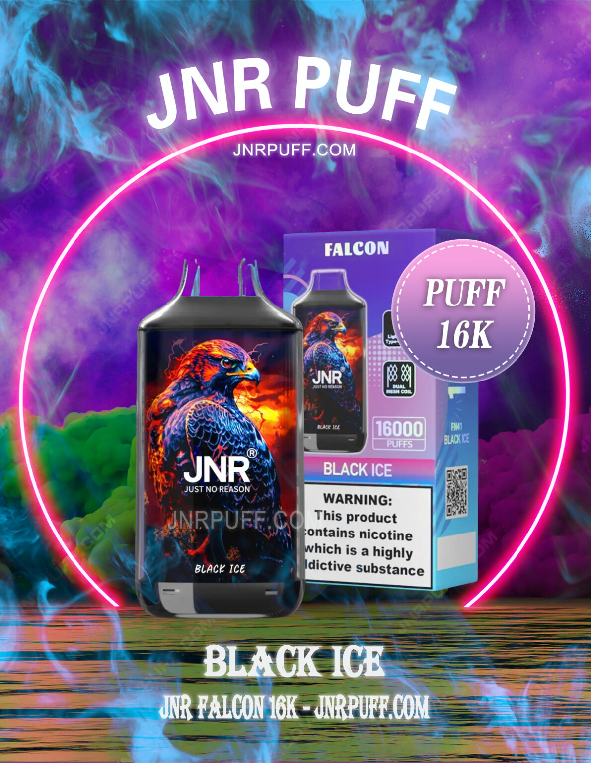 JNR Falcon 16k Puff 16000 – Black Ice | Commande en gros
