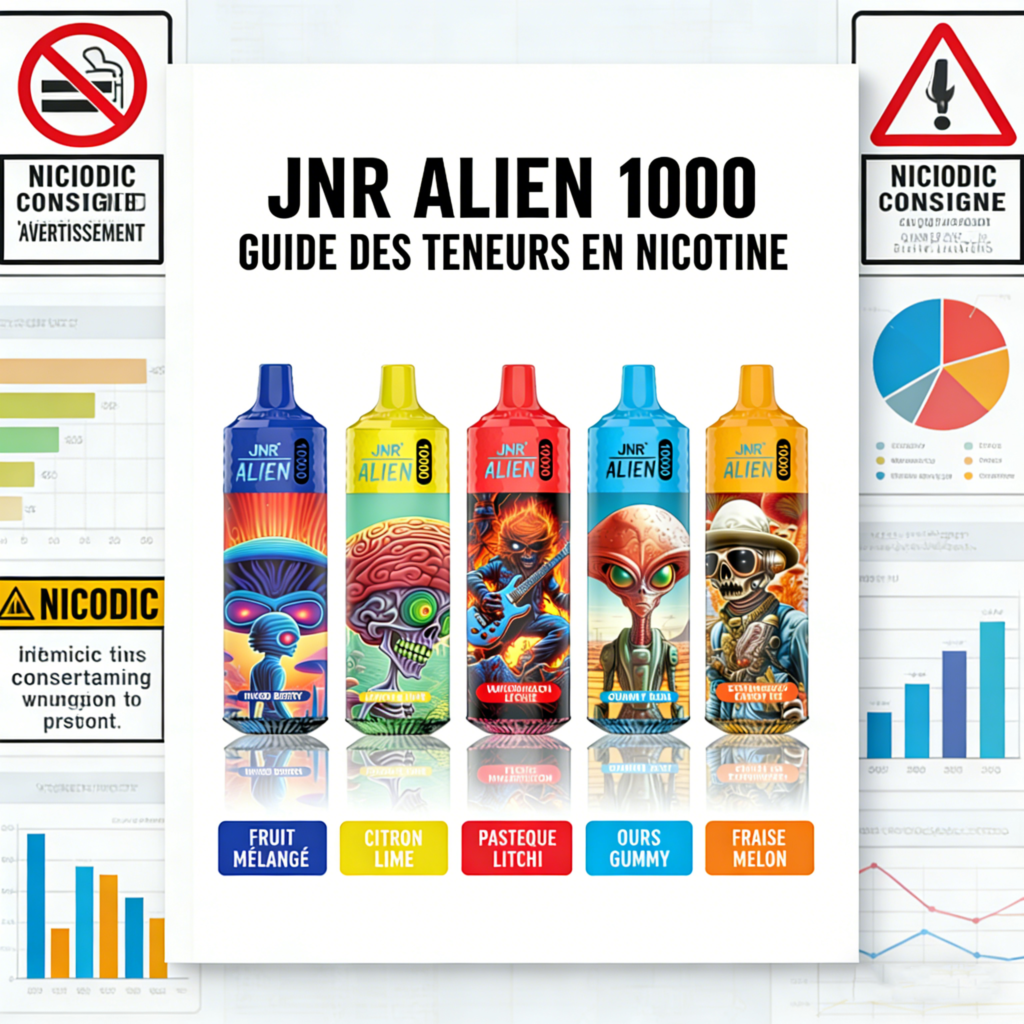 JNR Alien 10000 Puffs : niveaux de nicotine expliqués (0 %, 2 %, 5 %)